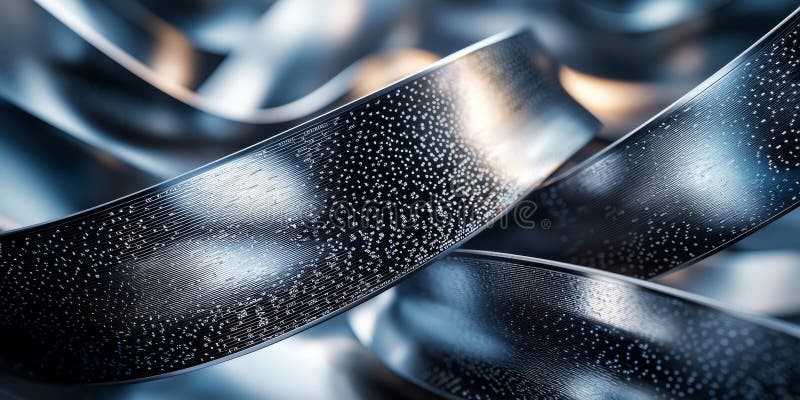 Abstract Metallic Waves with Reflective Surfaces Stock Photo - Image of ...