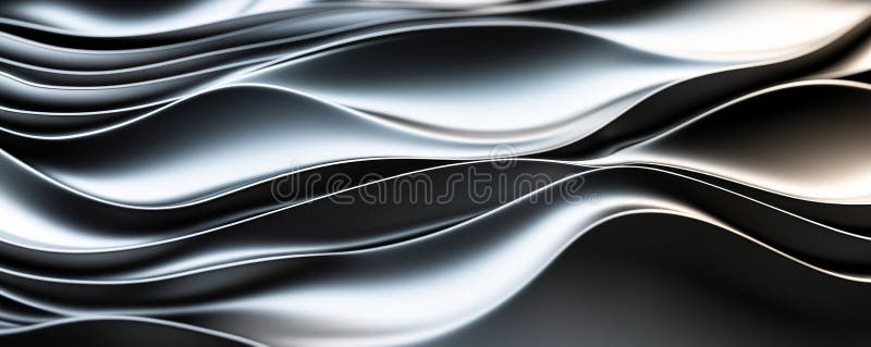 Abstract Metallic Waves with Smooth Flowing Pattern Stock Image - Image ...