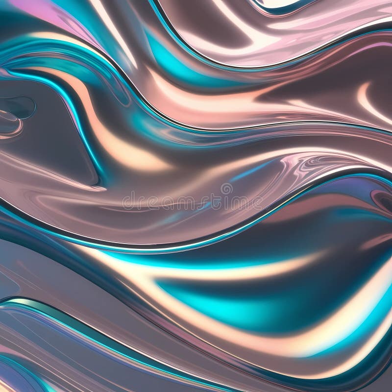 Abstract Metallic Waves with Vibrant Colors Flowing in a Smooth Texture ...