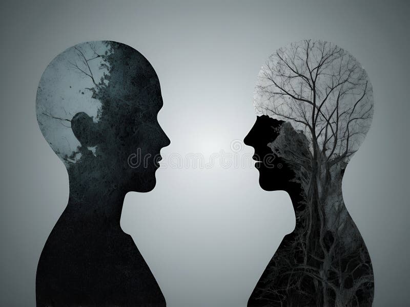 Abstract Metaphor Bipolar Disorder Mind Mental. Double Face. Split ...