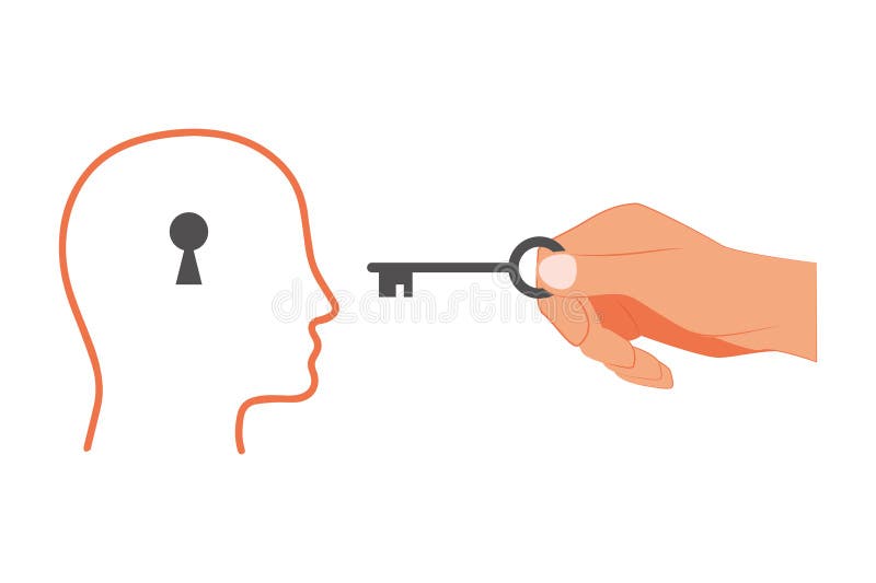 Abstract Metaphor of Psychotherapy and Psychology. Human Head with a ...