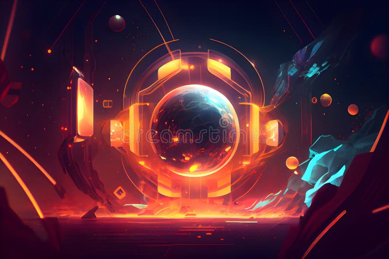 Metaverse Background Game 3d Abstract Cyber Technology Logo. Futuristic ...