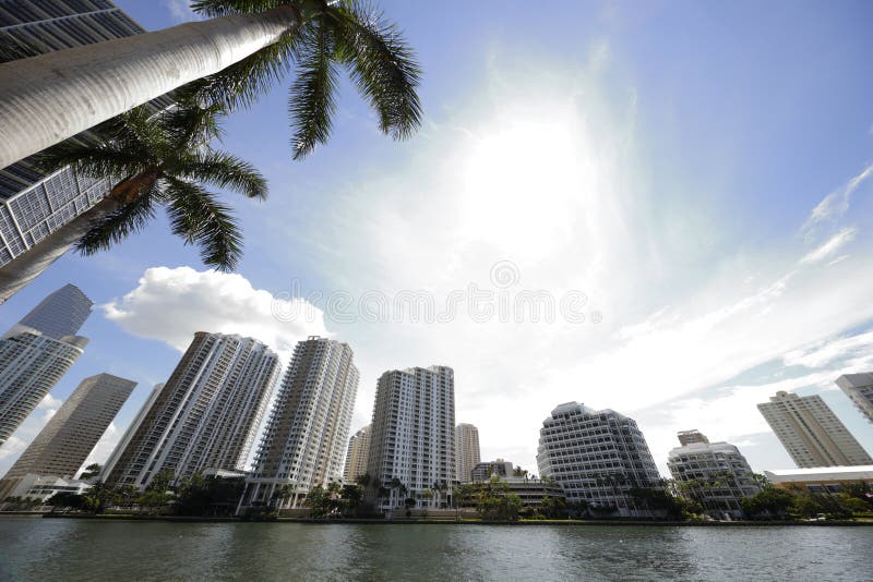 Abstract Miami Architecture Stock Image - Image of wide, skyscraper ...
