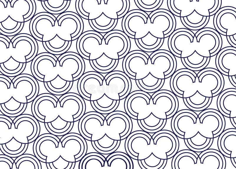 Abstract Mickey Mouse Round Shape Striped Pattern Design. Stock ...