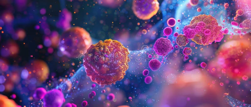 Abstract Micro Life Background, Microscopic View of Cell Structure ...