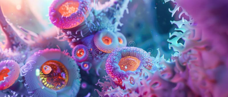 Abstract Micro Structure Background, Microscopic View of Organic Cell ...