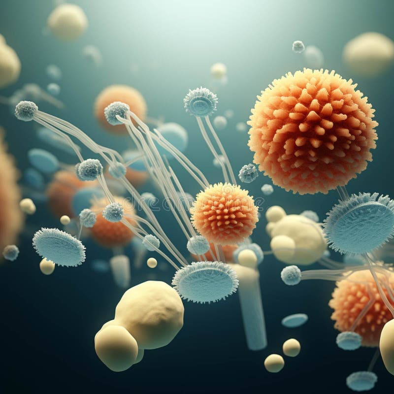 Abstract Microbiology Background, Microscopic View of Organic Substance ...