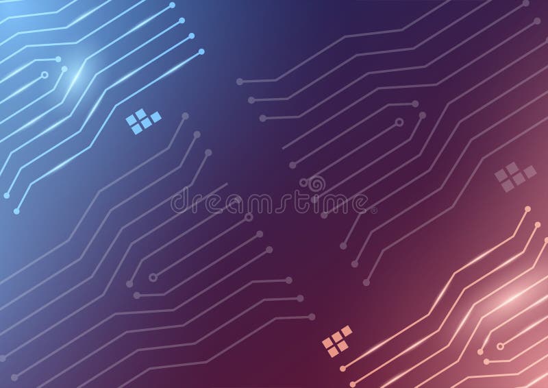 Abstract Microchip Background with Light Effects Stock Vector ...