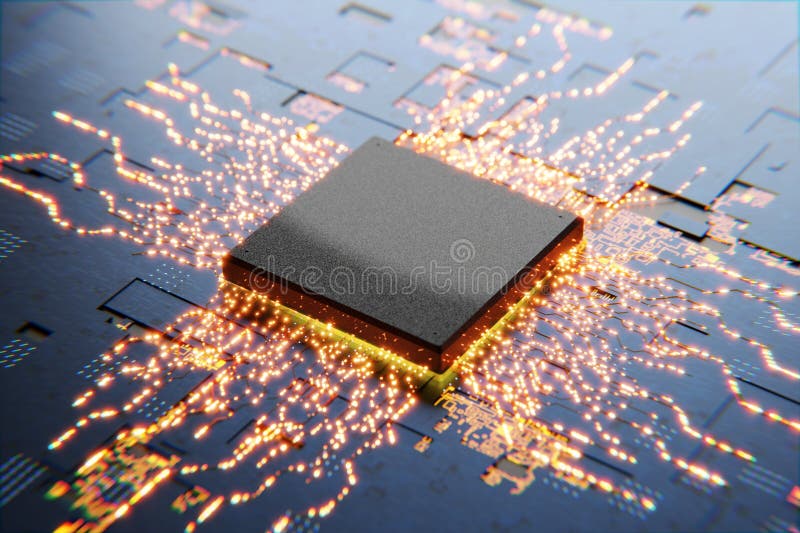 Abstract Microchip. Conventional Technologies. New Microprocessor ...