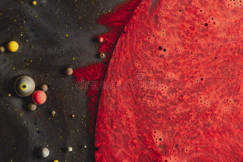 Abstract Microcosm with Planets, Galaxies, Oceans and Landscapes. Macro ...