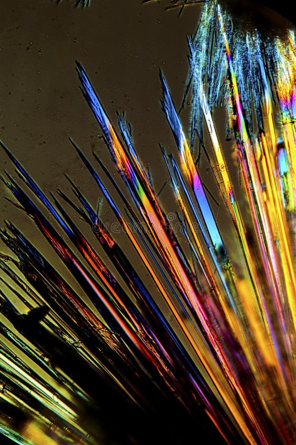 Micrograph of Radiating, Colorful Crystals of the Amino Acid Alanine ...