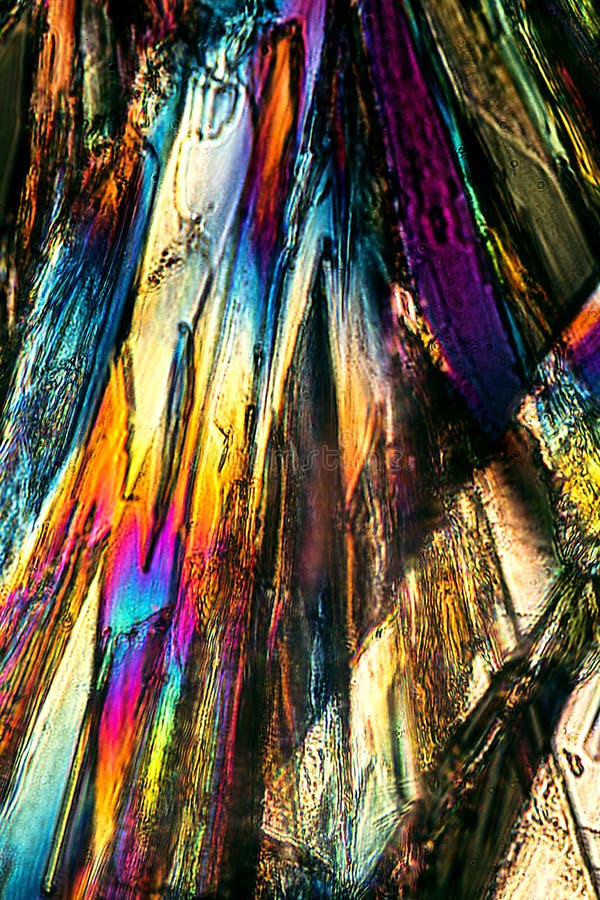 Micrograph of Radiating, Colorful Crystals of the Amino Acid Alanine ...