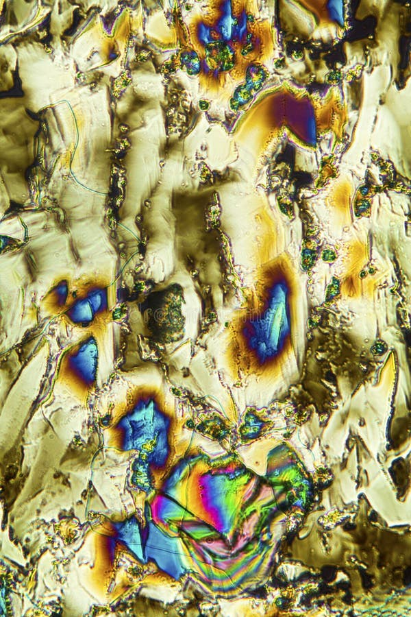 Colorful Landscape of Glycine Crystals Under a Polarizing Microscope ...
