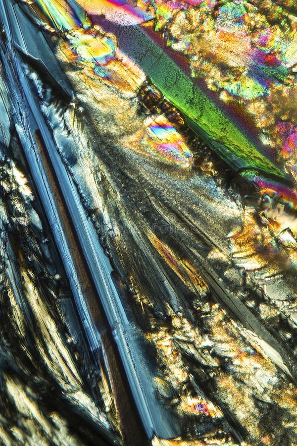 Abstract Micrograph of Blue and Green Radiating Lysine Crystals. Stock ...