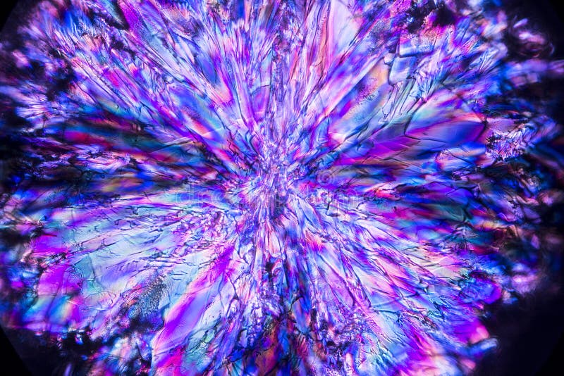 Abstract Micrograph of a Burst of Lavender Lysine Crystals. Stock ...