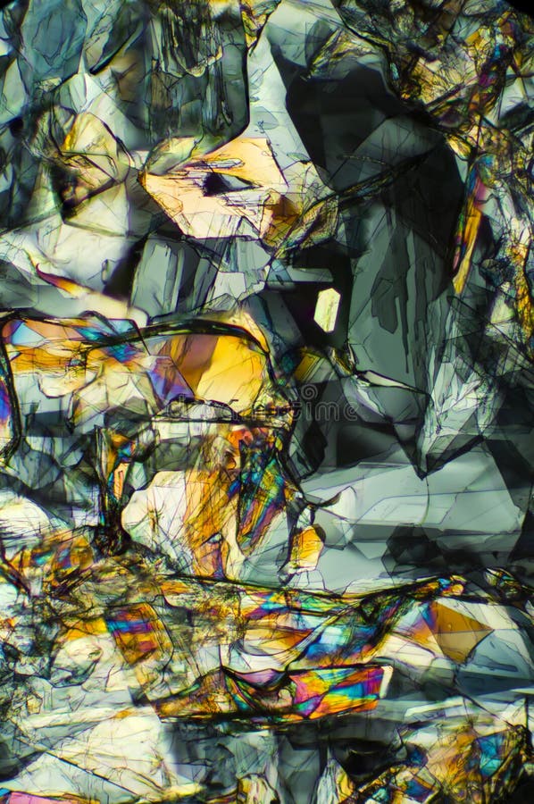 Abstract Micrograph of Methionine Crystals Made with a Polarizing ...