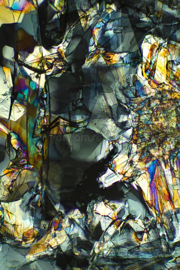 Abstract Micrograph of Methionine Crystals Made with a Polarizing ...