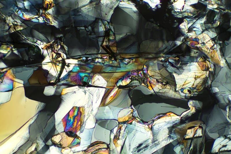 Abstract Micrograph of Methionine Crystals Made with a Polarizing ...