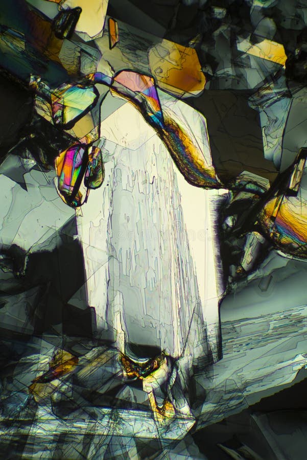 Abstract Micrograph of Methionine Crystals Made with a Polarizing ...