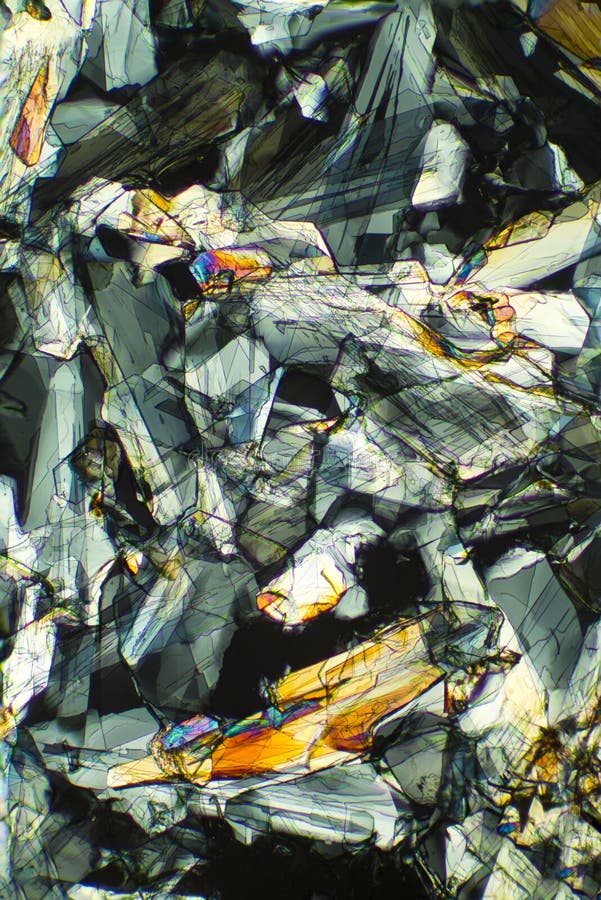 Abstract Micrograph of Methionine Crystals Made with a Polarizing ...