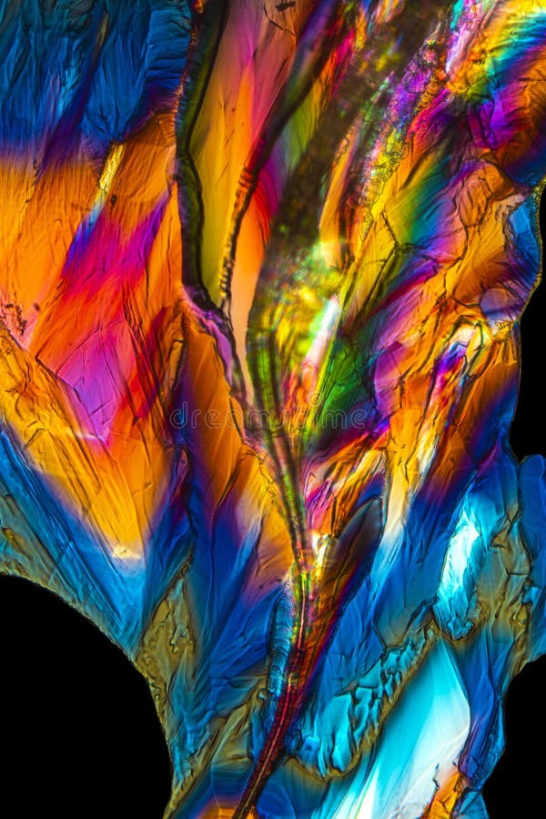 Abstract Micrograph of Valine Crystals with Polarization at 40x Stock ...