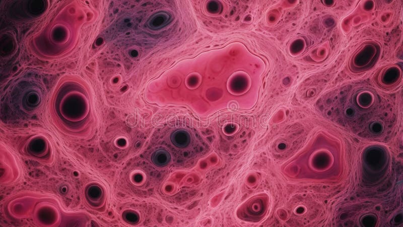 Abstract Microscopic Close-up of Organic Pink Tissue with Cellular ...