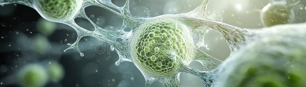 Abstract Microscopic Image of Cells with a Blurred Background Stock ...