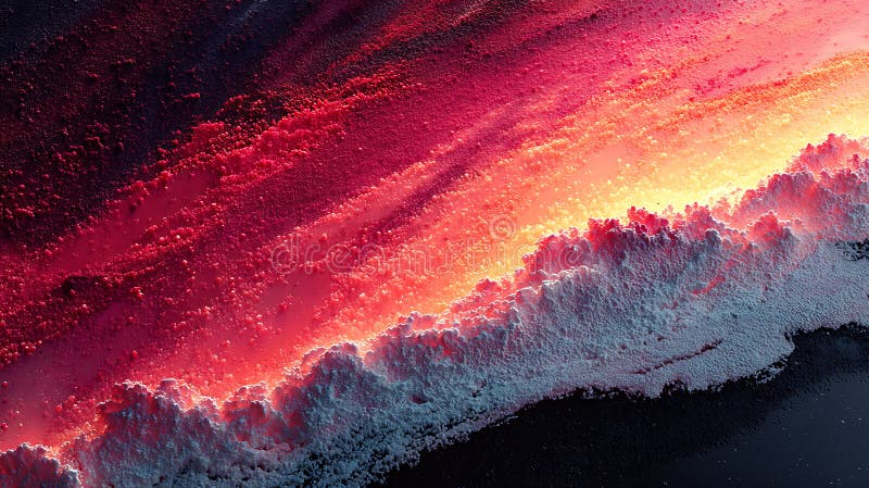 Abstract Microscopic Terrain Surface Texture with Red Orange Gradient ...