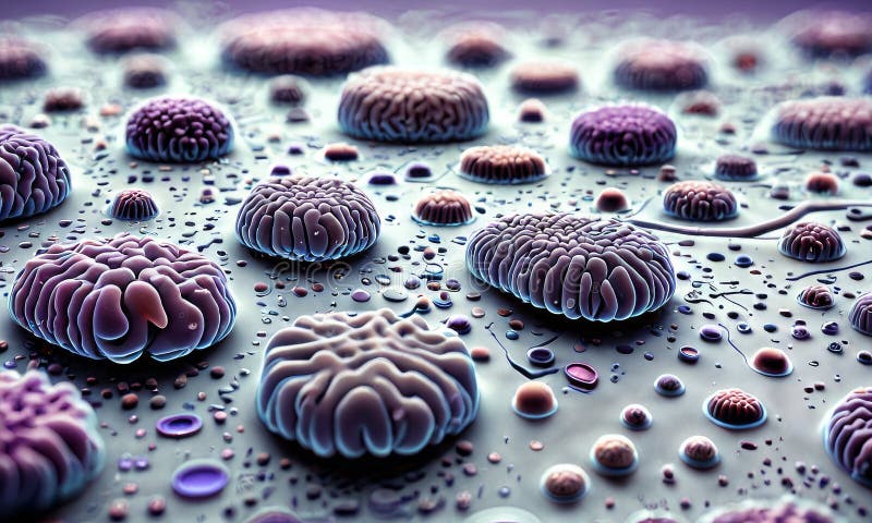 Abstract Microscopic Organisms Visualization Stock Photo - Image of ...