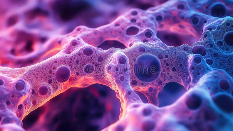 Abstract Microscopic Structure with Porous Texture Image Closeup, Ai ...