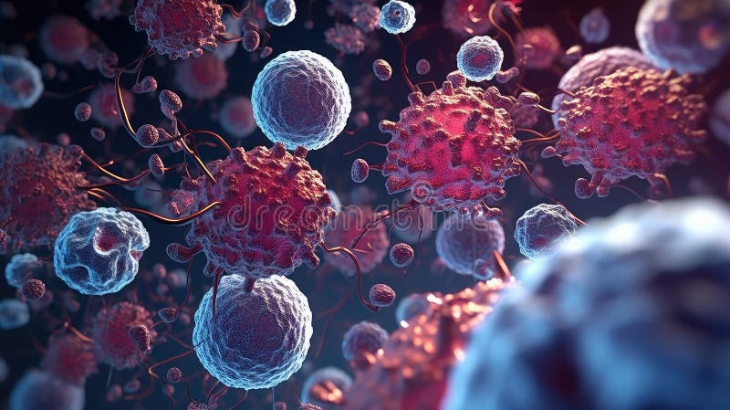 Abstract Microscopic View of Cell Structures Stock Illustration ...