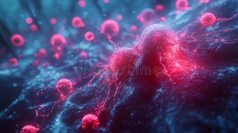 Abstract Microscopic View of Red Cell Clusters on Blue Surface Science ...