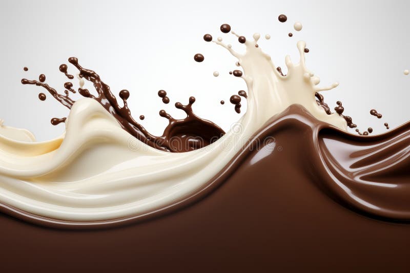 Abstract Milk and Chocolate Wave Splash Ideal for Creative Design and ...