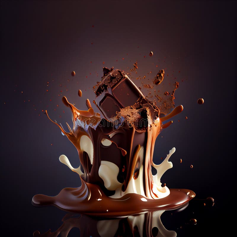 Abstract Milk and Dark Splash Created with Generative Ai Stock ...
