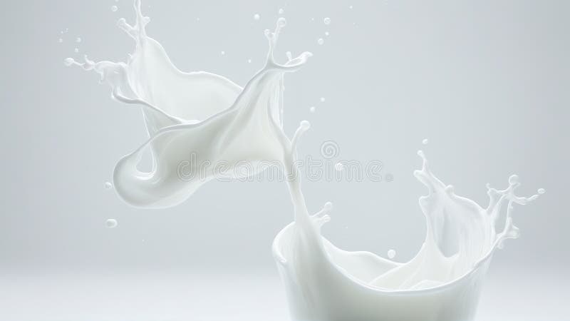 Abstract Milk Splash Flowing Pattern on a Clean, Minimalistic Branding ...
