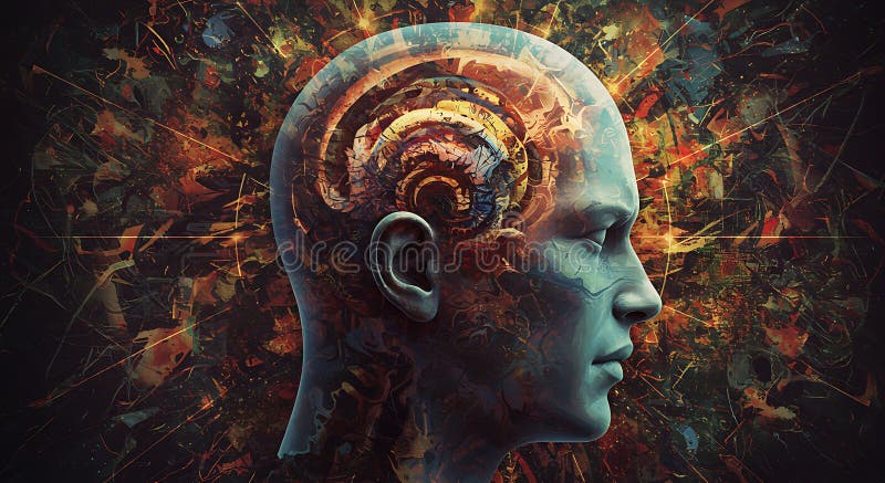 Abstract Mind Artwork Showing Thoughts and Mental Processes Stock ...