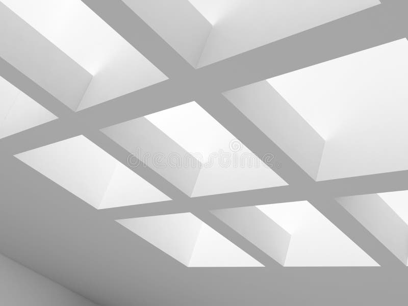 Abstract Minimal Architectural Background. 3d White Skylight Design ...