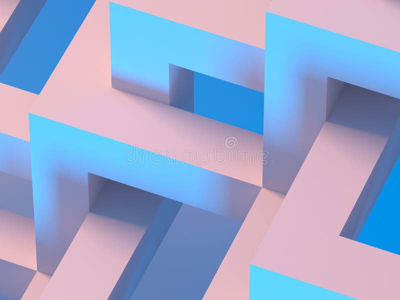 Abstract Minimal Architecture Background, 3d Render Stock Illustration ...