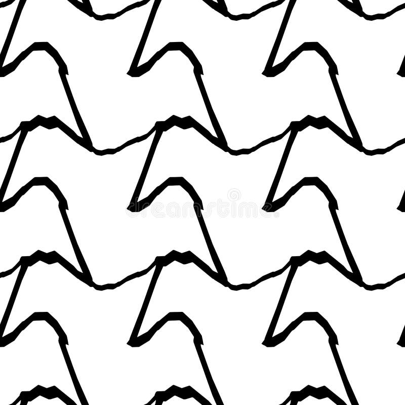 Abstract Minimal Art Doodle Black Broken Lines, Seamless Tile Design ...