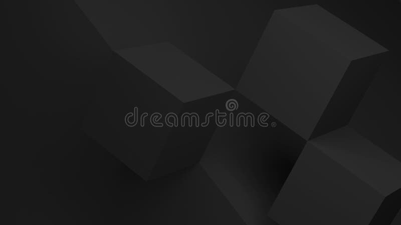 Abstract Minimal Background with Black Cubes 3 D Stock Illustration ...