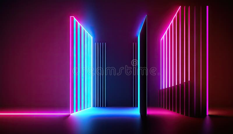 Abstract Minimal Background with Vertical Pink and Blue Lines Stock ...