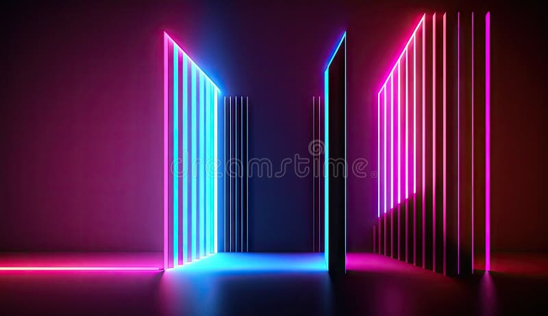 Abstract Minimal Background with Vertical Pink and Blue Lines Stock ...