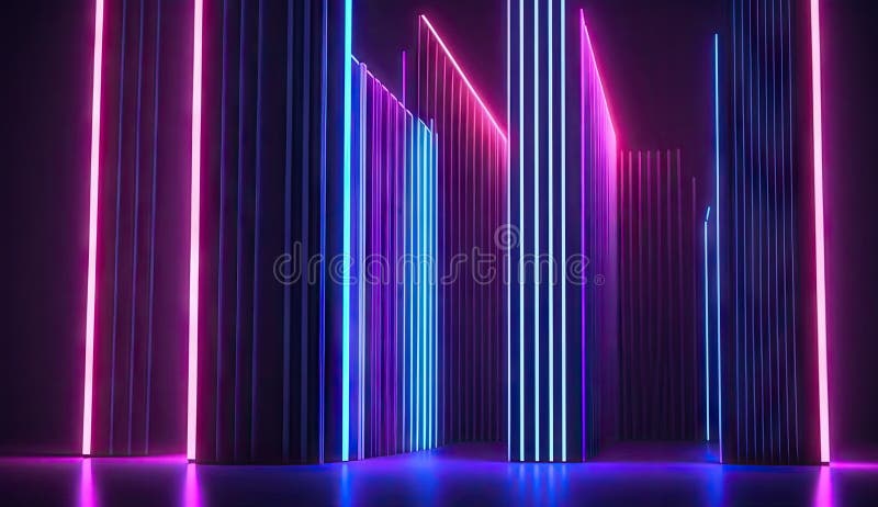 Abstract Minimal Background with Vertical Pink and Blue Lines Stock ...
