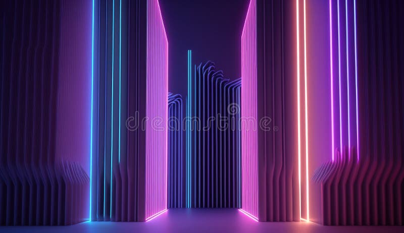 Abstract Minimal Background with Vertical Pink and Blue Lines Stock ...