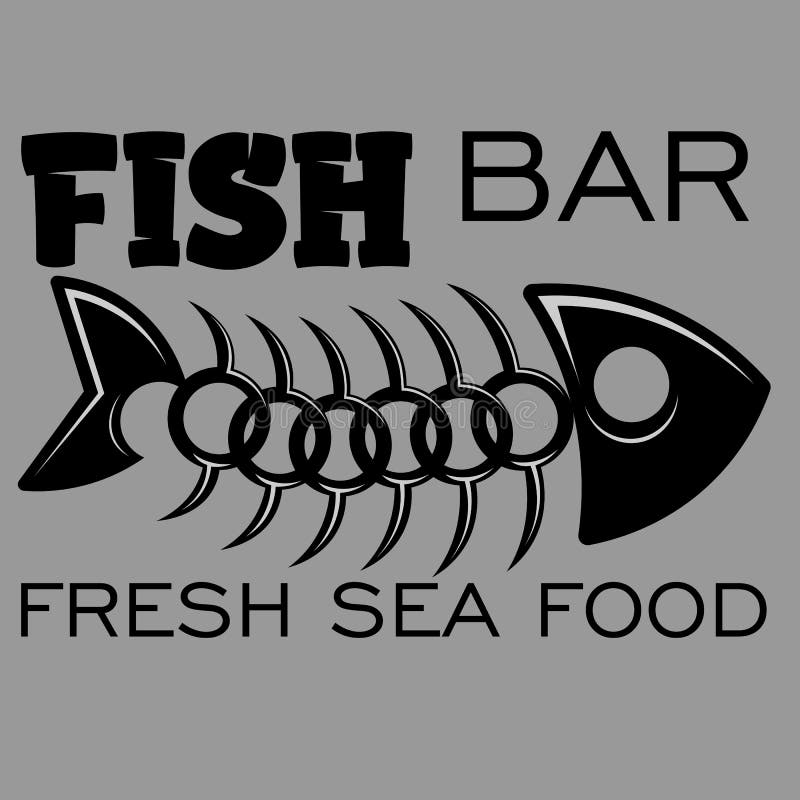 Abstract Minimal Black Logo for a Fish Bar or Shop Stock Vector ...