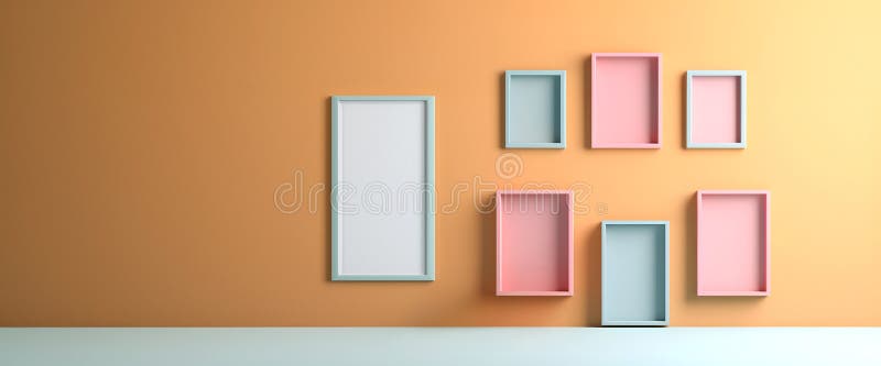 Pastel Multi Colour Groovy Curve Swirl 60s Abstract Background. Banner Mock Up Template Stock ...