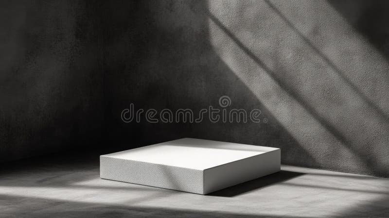 Abstract Minimal Cube Structure with Light and Shadow in Gray Concrete ...