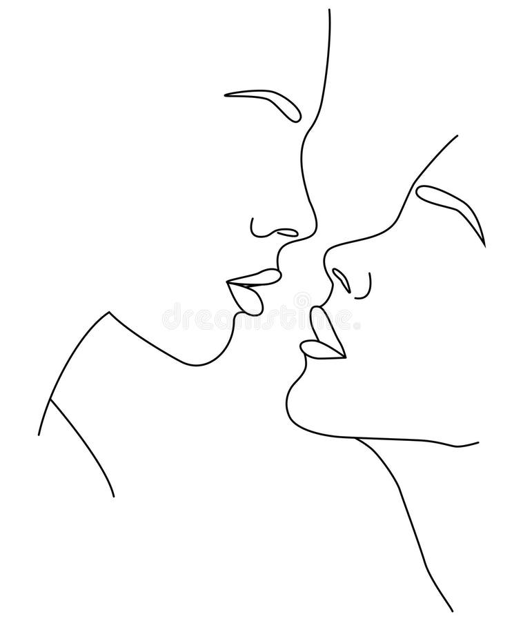 Abstract Minimal Female Portrait Minimalist Continuous Linear Sketch