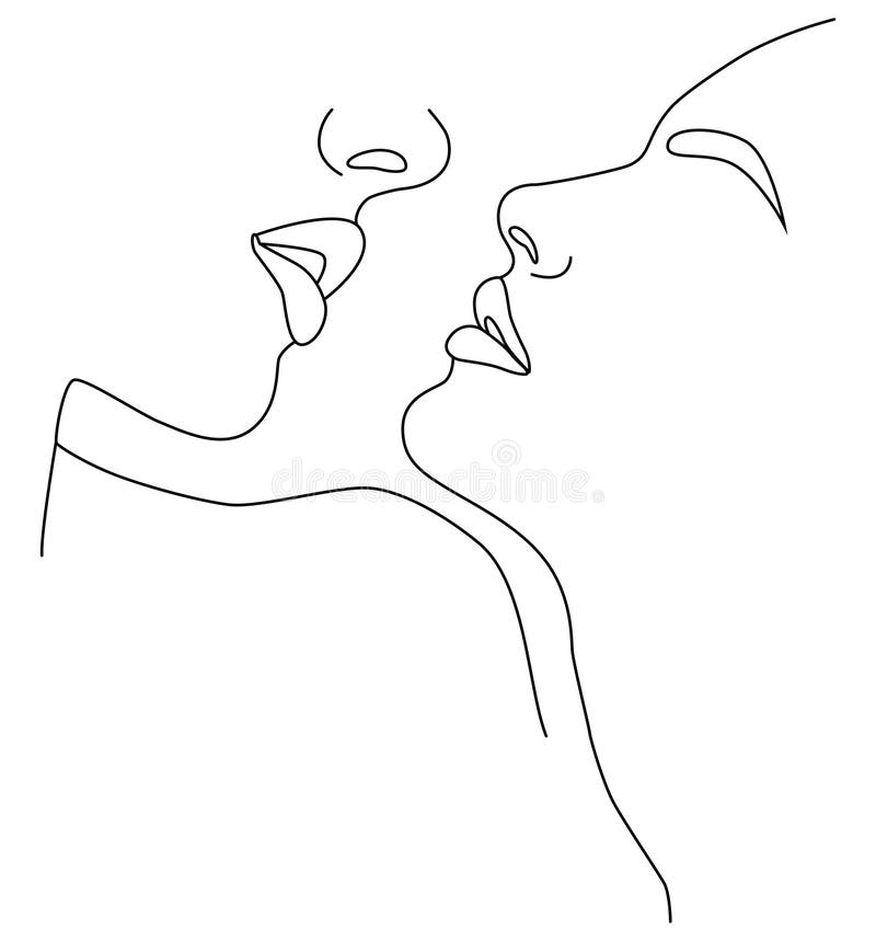 Abstract Minimal Female Portrait Minimalist Continuous Linear Sketch