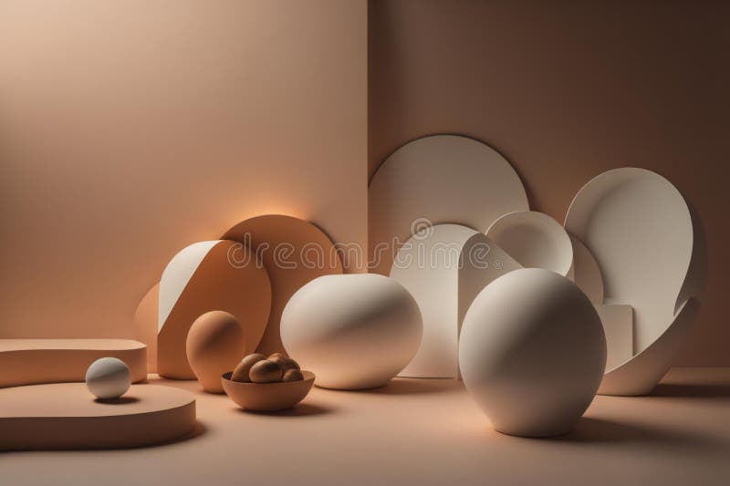 Abstract Minimal Geometric Forms, Podium for Product Display. Ai ...